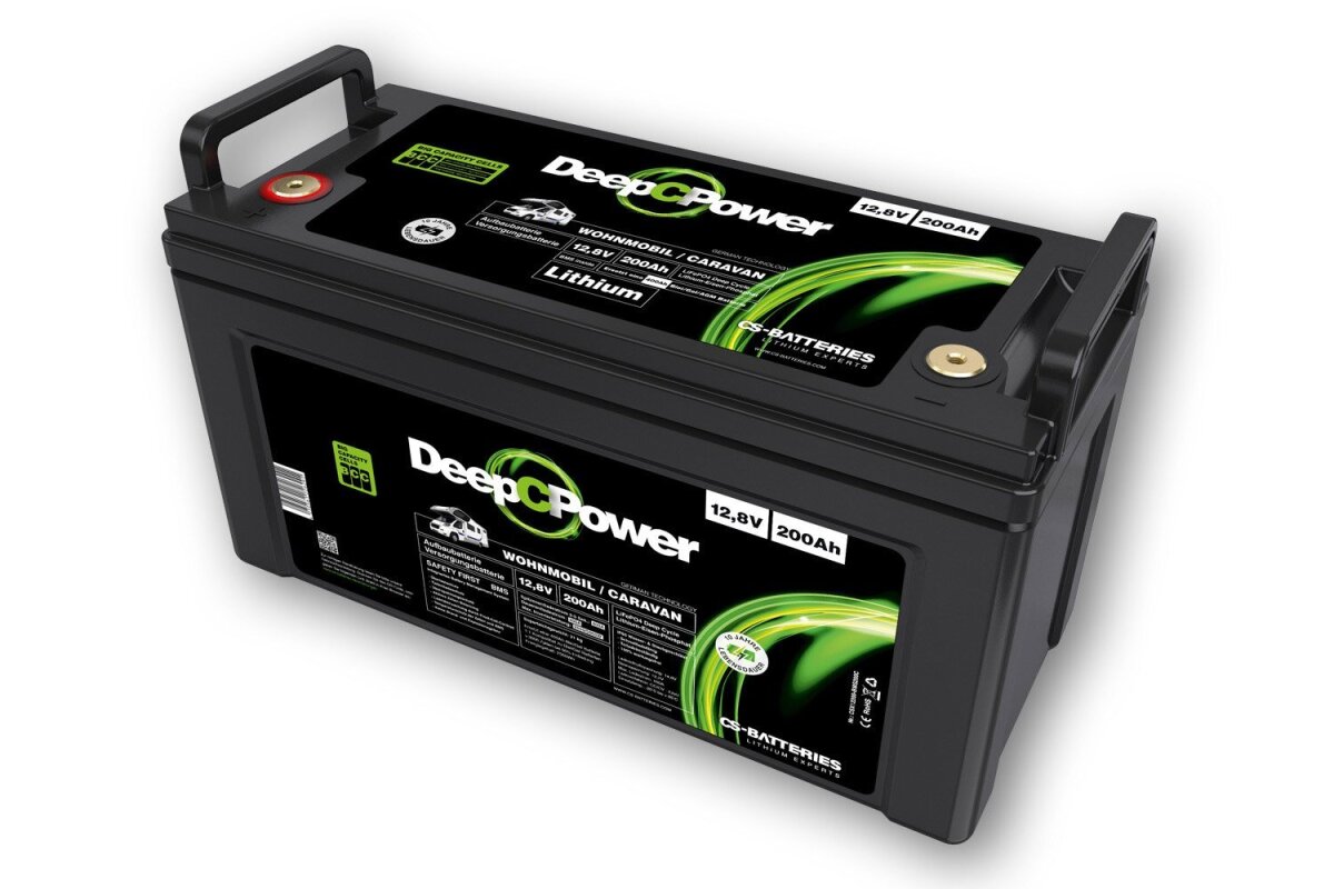 CS 200Ah 12,8V Lithium LiFePO4 Caravan/Wohnmobil Batterie, integriert