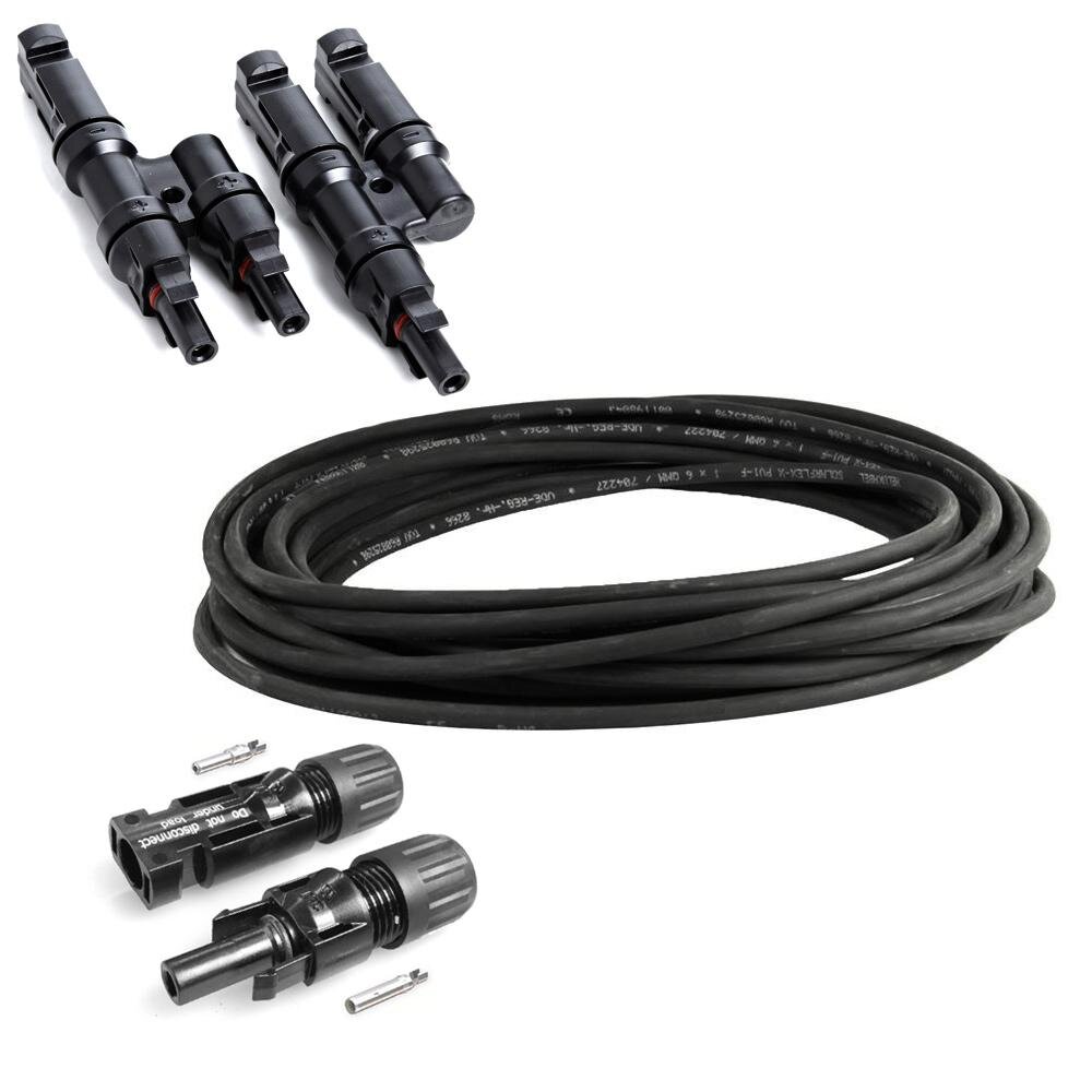 Solar Connection Kit 2 - 10m Solar Cable MC4 Plugs MC4 Branch Sockets