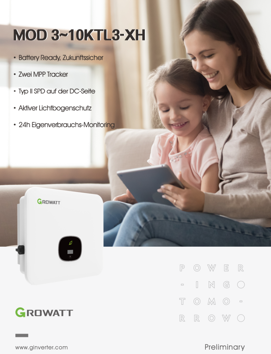Growatt MOD 8KTL3-XH 8kW hybrid inverter 3-phase