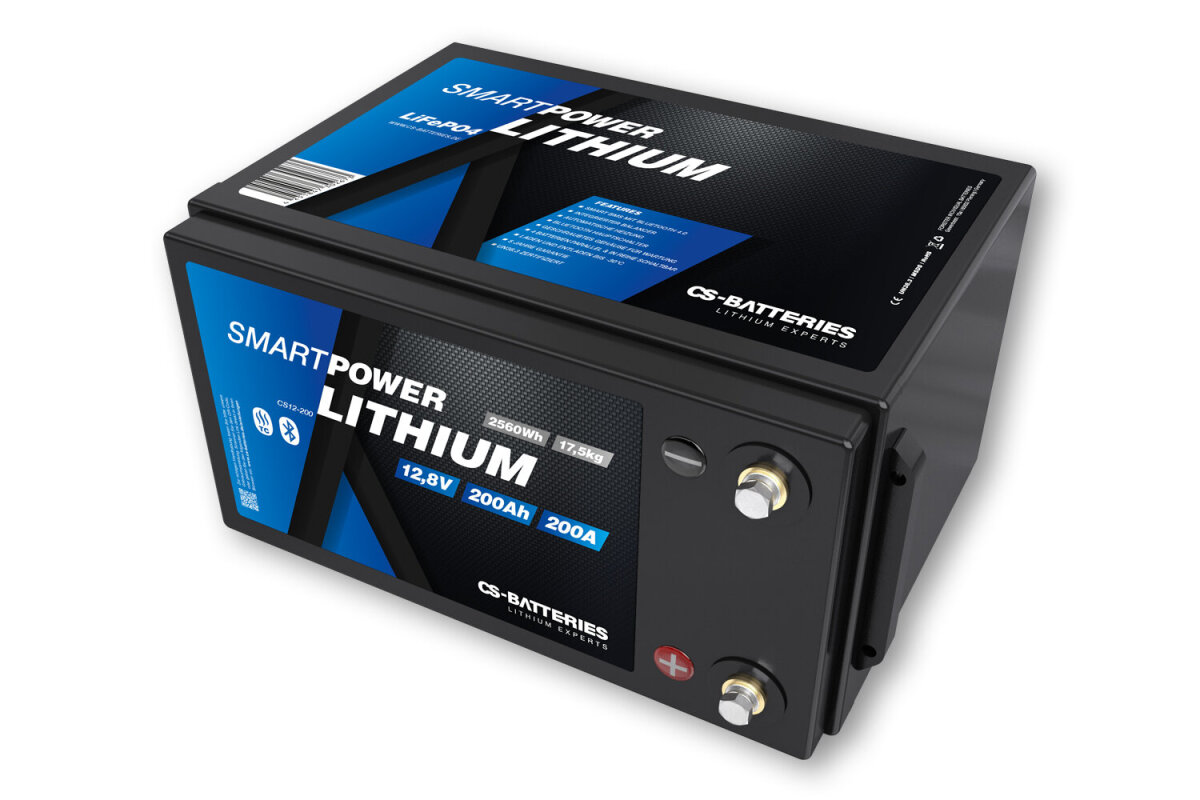 CS 200Ah | 12.8V | 2560Wh | SMART POWER Lithium LiFePO4 battery with