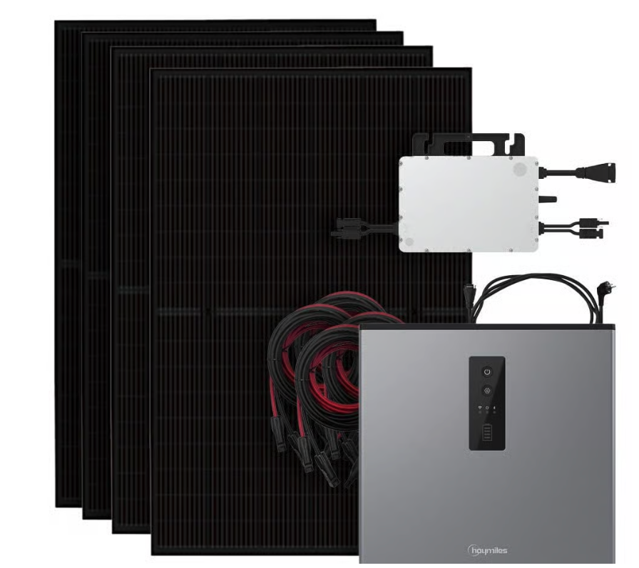 1800W Balkonkraftwerk mit 2,24kWh Hoymiles MS-A2 Speicher HMS-1600-4T